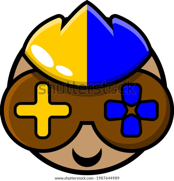 Blue Yellow Haired Gamer Circle Head Stock Vector (Royalty Free ...