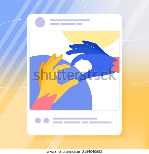Blue Yellow Hands Heart Shape Pray Stock Vector (Royalty Free ...