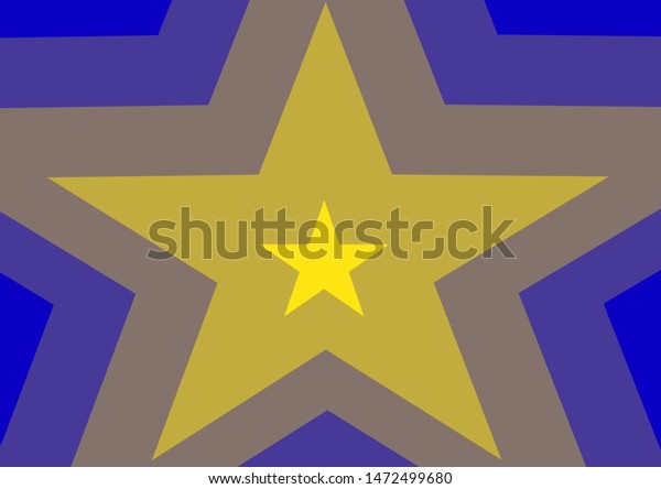Blue Yellow Star Colourful Abstract Background Stock Vector (Royalty ...