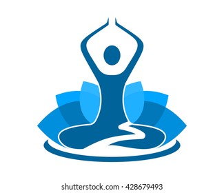 Yoga Pose Icon On White Background Stock Vector (Royalty Free) 768728719