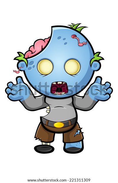 Blue Zombie Shocked Stock Vector (Royalty Free) 221311309 | Shutterstock
