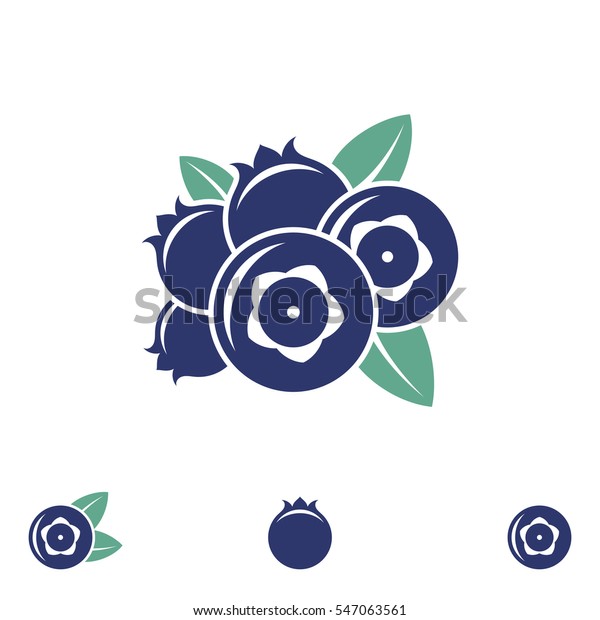 Blueberry Icon Set Abstract Berries On Stock Vector (Royalty Free ...