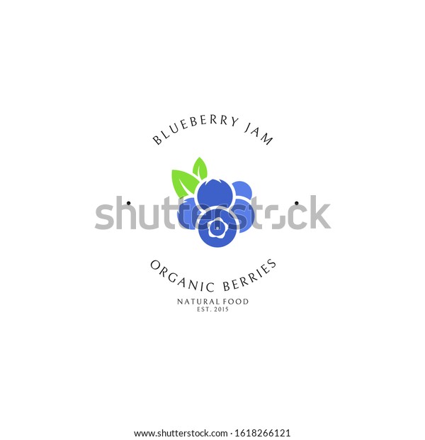 Blueberry Jam Logo Template Organic Blueberries Stock Vector (Royalty ...