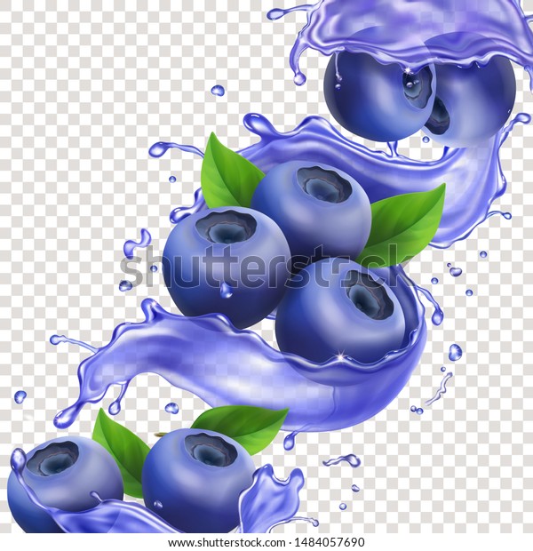 Blueberry Juice Splash Pure Vector Illustration Stock Vector (Royalty ...