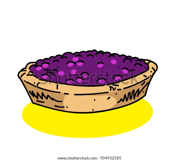 Blueberry Pie Cartoon Hand Drawn Image Stock Vector (Royalty Free ...