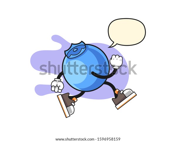 Blueberry Run Speech Bubble Cartoon Mascot Stock Vector (Royalty Free ...