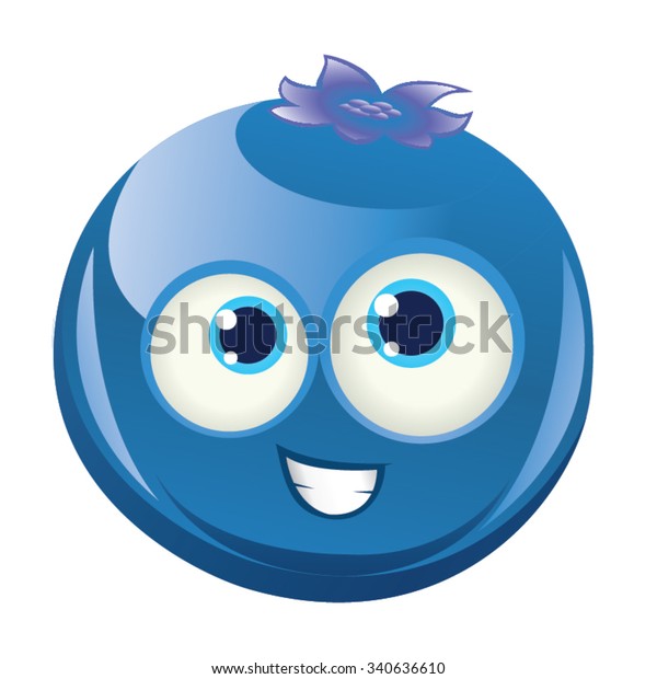 Blueberry Smiling Happy Face Blue Round Stock Vector (Royalty Free ...