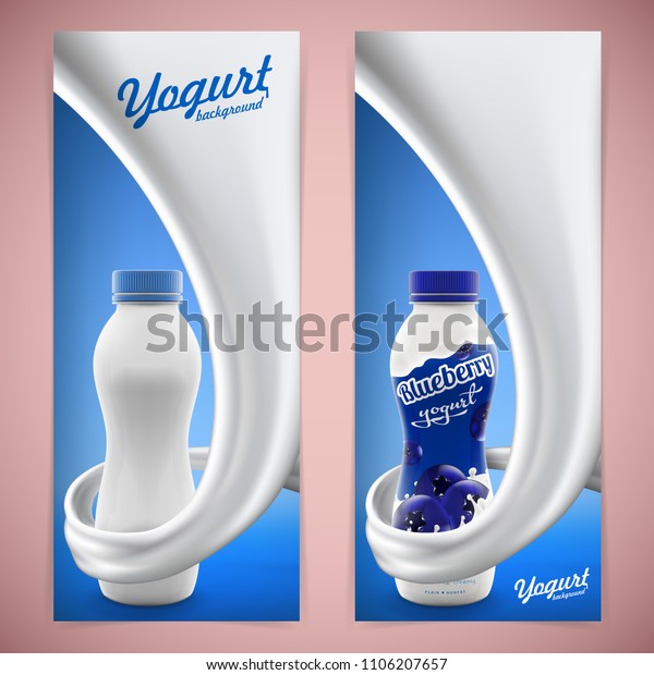 Blueberry Yogurt Design Flyer Vector Illustration Stock Vector (Royalty ...
