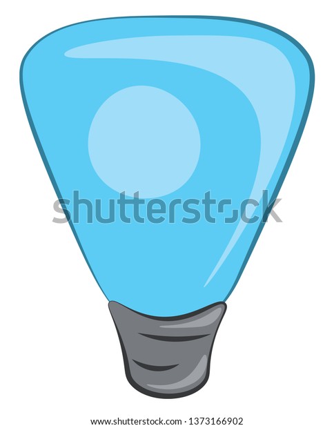 Bluecolored Cartoon Light Bulb Shapes Whitecolored Stock Vector ...