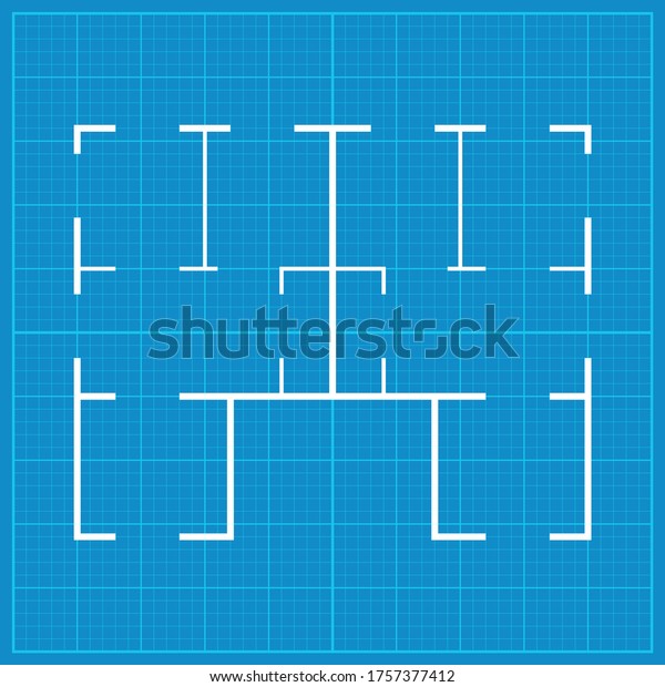 Blueprint House Floor Plan Simple Flat Stock Vector (Royalty Free ...