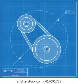 Vector Blueprint Belt Drive Icon On Stock Vector (Royalty Free ...