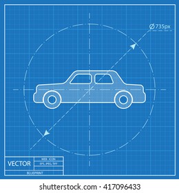 Blueprint Icon Car Stock Vector (Royalty Free) 417096433 | Shutterstock
