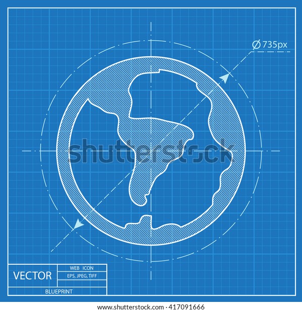 Blueprint Icon Earth Stock Vector (Royalty Free) 417091666 | Shutterstock