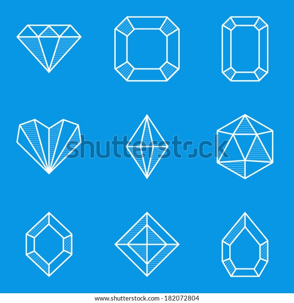 Blueprint Icon Set Diamond Stock Vector (Royalty Free) 182072804 ...