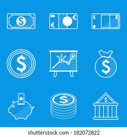 Blueprint Icon Set Money Stock Vector (Royalty Free) 182072822 ...