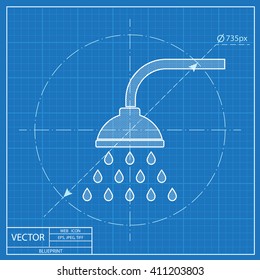 Blueprint Icon Shower Stock Vector (Royalty Free) 411203803 | Shutterstock