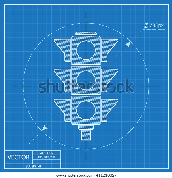 Blueprint Icon Traffic Light Stock Vector (Royalty Free) 411218827