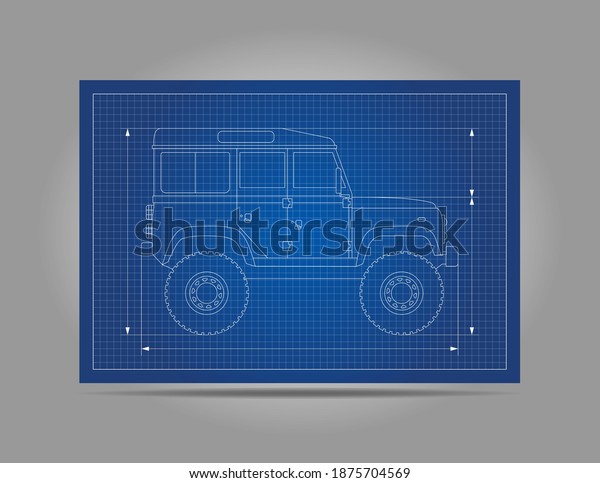Blueprint Offroad Vehicle Stock Vector (Royalty Free) 1875704569 ...