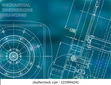 Mechanical Engineering Drawings On Blue Background: Vector có sẵn (miễn ...