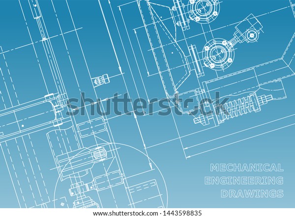 Vektor Stok Blueprint Sketch Vector Engineering Illustration (Tanpa ...