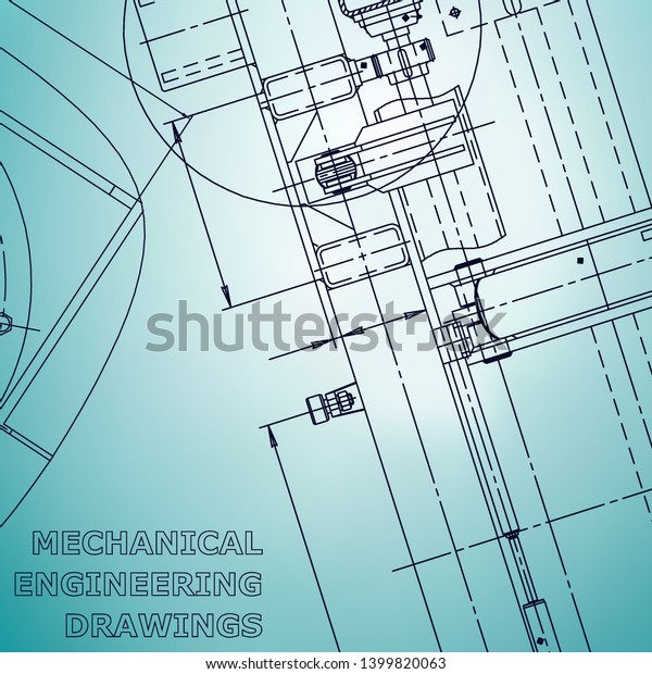Blueprint Sketch Vector Illustration Cover Mechanical 库存矢量图（免版税 ...