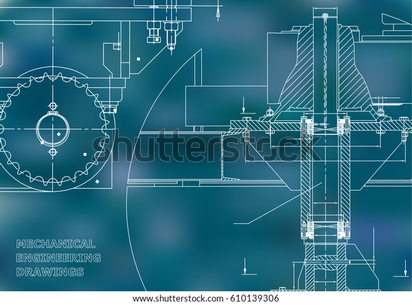 Blueprints. Engineering backgrounds. Mechanical engineering drawings ...