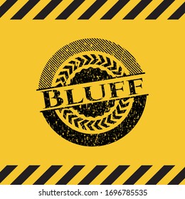 Bluff Black Grunge Emblem Inside Yellow Stock Vector (Royalty Free ...