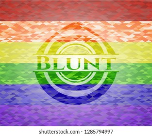 Blunt Emblem On Mosaic Background Colors Stock Vector (Royalty Free ...