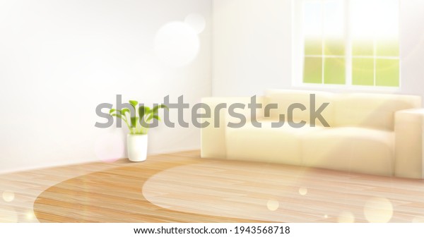 Blurry Interior Background Bright Living Room Stock Vector (Royalty ...