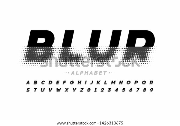 Diseño de fuente de estilo borroso,: vector de stock (libre de regalías ...