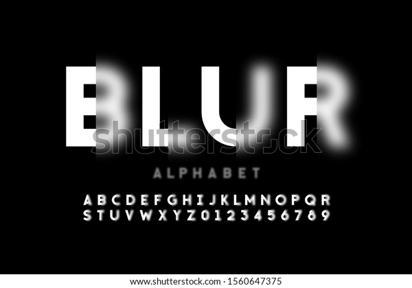 Blurry Style Font Design Alphabet Letters Stock Vector (Royalty Free ...