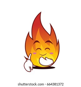 Vektor Stok Cute Smile Fire Cartoon Character Vector (Tanpa Royalti ...