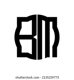 Bm Letter Logo Design On White Stock Vector (Royalty Free) 2135239773 ...