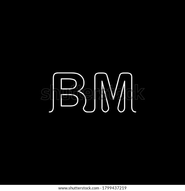 Bm Letter Logo Nice Black Background Stock Vector (Royalty Free ...