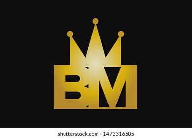 Bm Logo Gold Crown Stock Vector (Royalty Free) 1473316505 | Shutterstock