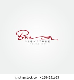 Bm Signature Logo Handwritten Logo Initial Stock Vector (Royalty Free ...