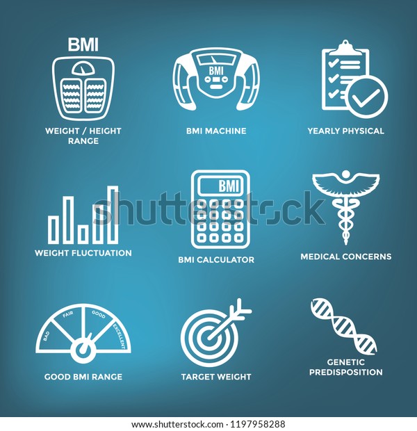 Bmi Body Mass Index Icon Set Stock Vector (Royalty Free) 1197958288 ...