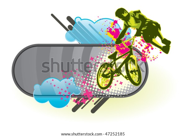 Bmx Jumping Funky Banner Stock Vector (Royalty Free) 47252185 ...