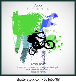 Bmx Rider Abstract Background Stock Vector (Royalty Free) 581668489 ...