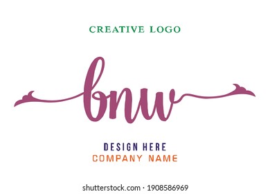 Bnw Lettering Logo Simple Easy Understand Stock Vector (Royalty Free ...