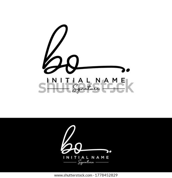 Bo Initial Letter Handwriting Signature Logo Stock Vector (Royalty Free ...