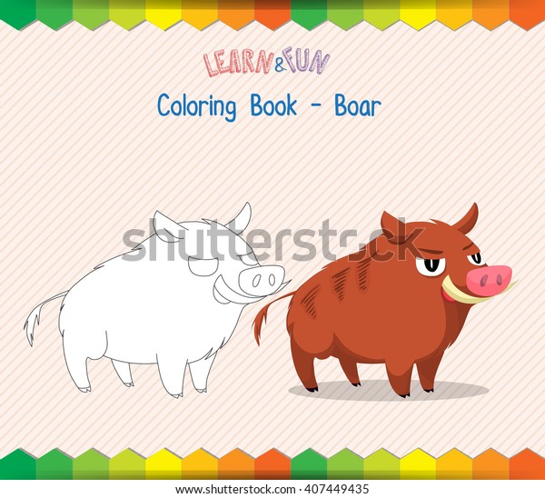 Boar Coloring Book Educational Game Stock Vector (Royalty Free ...