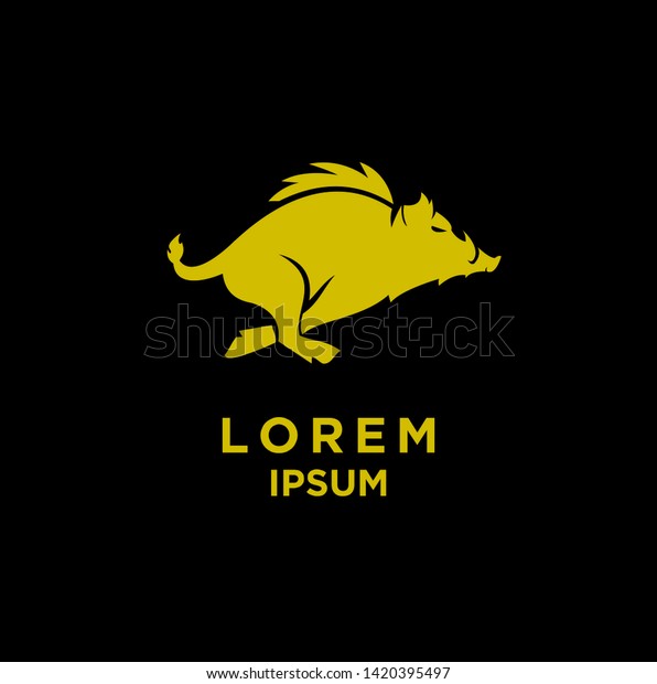 Boar Gold Run Logo Icon Design Stock Vector (Royalty Free) 1420395497 ...