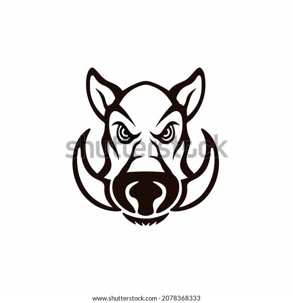 Boar Head Symbol Logo On White Stock Vector (Royalty Free) 2078368333 ...
