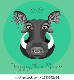 Boar Stylized Portrait Stock Vector (Royalty Free) 1233342634 ...
