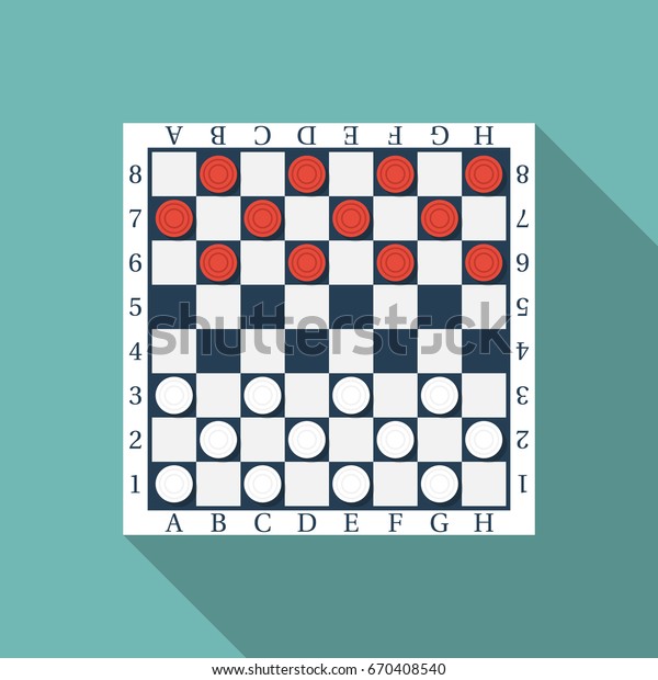 Board Checkers Classic Checkers Flat Style Stock Vector (Royalty Free ...