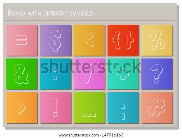 Board Different Symbols Different Color Stock Vector (Royalty Free ...
