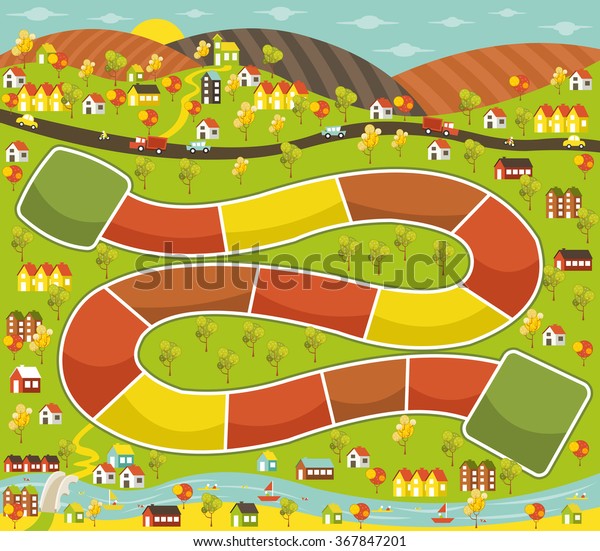 Board Game Block Path On City Stock Vector (Royalty Free) 367847201