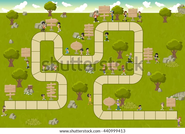 Board Game Block Path On Green Stock Vector (Royalty Free) 440999413 ...