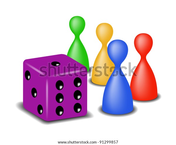 Board Game Figures Purple Dice Stock Vector (Royalty Free) 91299857 ...